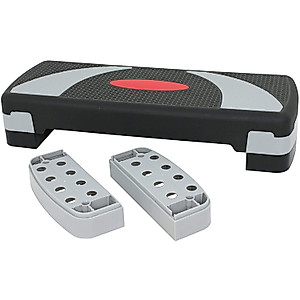 HomGarden 31" Adjustable Workout Aerobic Stepper in Fitness & Exercise Step Platform Trainer Stepper w/Risers Adjust 4" - 6" - 8"