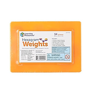 Learning Resources Hexagram Weights - Set of 54 Pieces, Ages 8+ Math Teacher Supplies, Math Learning Tools, Math Games for Kids