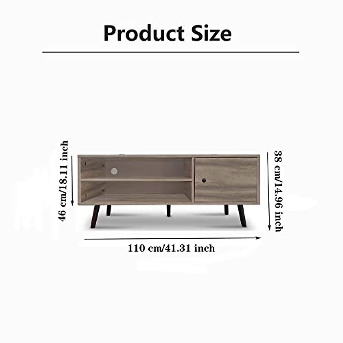 YQ FUNLIS Modern TV Stand Entertainment Center TV Console with Storage Cabinet Center Universal Floor TV Stand Cabinet for Living Room Bedroom,Retro Grey