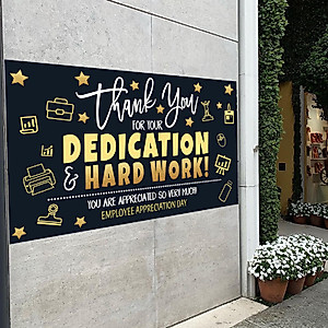 Employee Appreciation Day Banner Backdrop Decorations, We Appreciate You Banner Administrative Professional Day Decorations Background Wall Decor