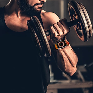 Kawoco Sport Bands Compatible with Apple Watch Ultra Band 49mm 45mm 44mm 42mm, Rugged Adjustable Breathable Braided Leather Combination Strap Men for iWatch Ultra 2 Series 9 8 7 6 5 4 3 SE Orange