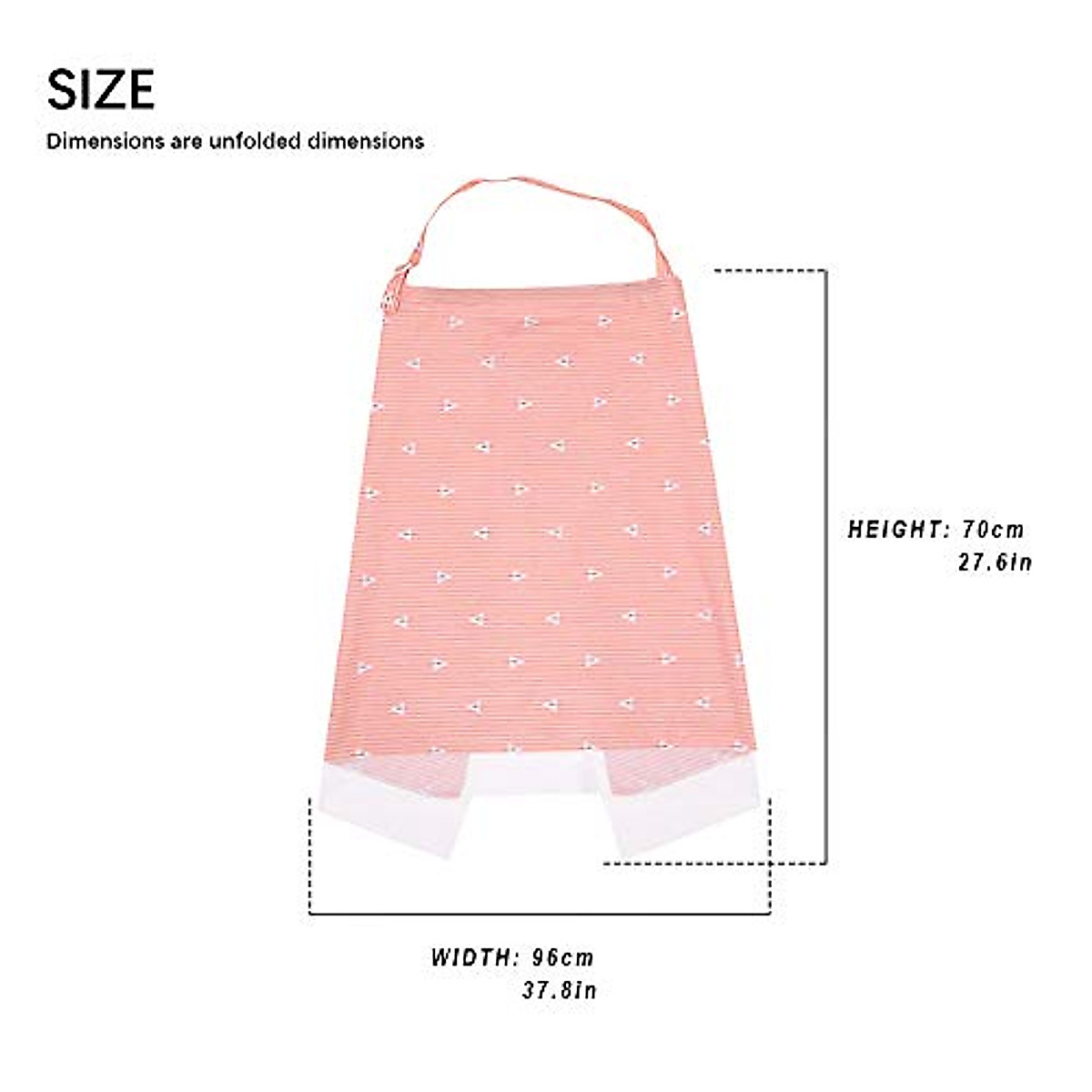 Nursing Covers for Breastfeeding, Soft Cotton Breast Feeding Cover Stroller Cover with Lace Screen Yarn, Privacy Nursing Covers Infant Feeding Cover Infant Breathable for Breastfeeding Supplies（Pink）