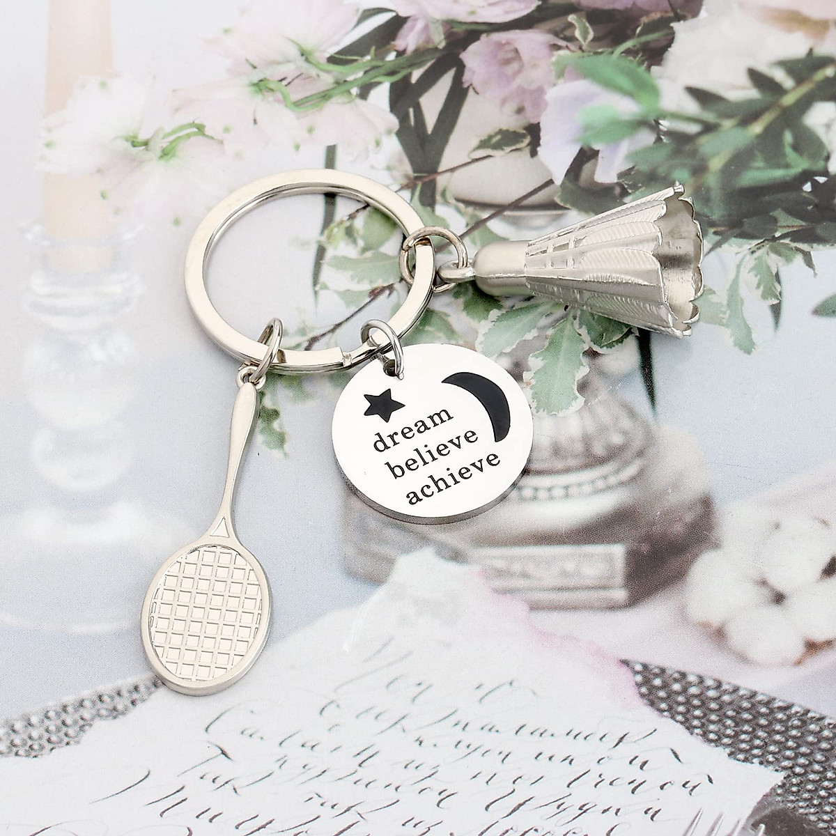 WSNANG Badminton Keychain Badminton Lover Gift Badminton Player Gift Sports Clubs Backpack Decoration (Badminton KC)