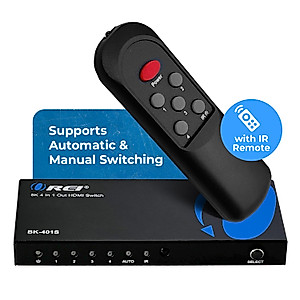 OREI 8K HDMI 2.1 Switch 4x1, Switcher UltraHD Supports Upto 4K @ 120Hz VRR, Dolby Vision, ALLM, Audio SwitchingPS5, Xbox, Gaming, Remote Contorl IR HDCP 2.3 CEC
