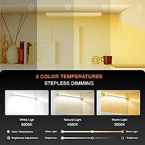 MEKKLEON Under Cabinet Lights Remote Control,2 Pack Magnetic Dimmable Closet Lights,USB Rechargeable Wireless LED Shop Light,Ceiling and Under Counter Lights for Kitchen (White, 20CM)