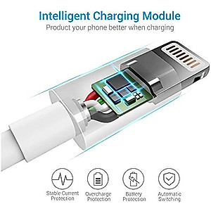 Lightning Cable MFi Certified - iPhone Charger 3Pack 6FT Lightning to USB A Charging Cable Cord Compatible with iPhone 14 13 12 Mini Pro Max SE 11 Xs Max XR X 8 7 6 Plus 5S iPad Pro Airpods - White