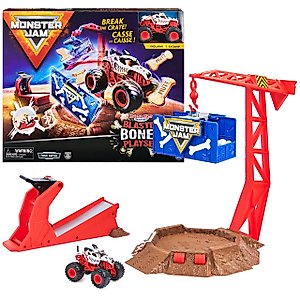 Monster Jam, Blastin’ Bones Playset with Exclusive Monster Mutt Dalmatian, Monster Truck Kids Toys for Boys Aged 3 and Up