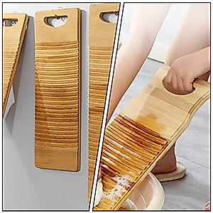 Cabilock Washboard Thickened Wooden Washboard for Laundry Home Wooden Laundry Washboard