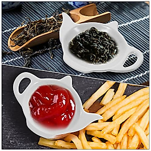 LIFKOME Tea Holder Tea Holder 3 Pcs Ceramic Tea Bag Holder Teapot Shaped Teabag Coaster Tray Tea Bag Saucer Seasoning Dish for Home Kitchen White Tea Party Favors Ceramic Coasters