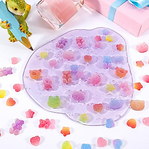 120Pcs Slime Charms Kawaii Candy Resin Charms 3D Cute Nail Charms Mini Flatback Beads Gummy Bear Charms Bulk Resin Jewelry Making Candy Embellishments Supplies for Cell Phone Scrapbooking DIY Crafts