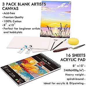 Kalour Acrylic Paint Set 56 pcs,Painting Supplies with 24 Acrylic Paint,16 Sheets Acrylic Pad,Painting Brushes,Canvas,Palette,Easel - Art Craft Paints Kit for Artists Beginners,Kids and Adults.