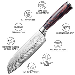 PAUDIN Paring Knife and Santoku Knife