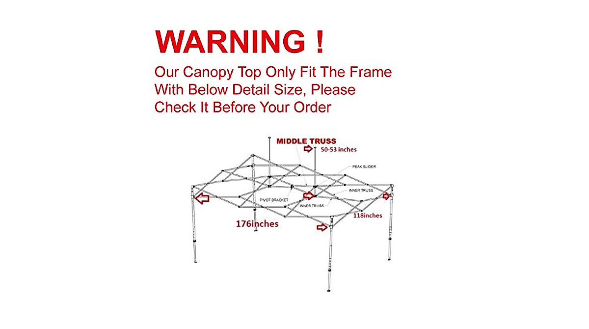 ABCCANOPY 10x15 Red & White Stripe Replacement Canopy Top
