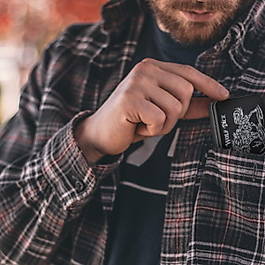 Dice Tin and Polishing Cloth / Dice Mat for Metal Polyhedral DND Dice Set (Dire Wolf), Gift Case for Role Playing RPG Like Dungeons and Dragons D&D, Pathfinder, Magic The Gathering MTG Games Sets