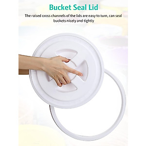 Chunful 3 Pieces 5 Gallon Screw Top Lids Bucket Seal Lid Leak Proof for Plastic Bucket Compatible with Gamma (White)