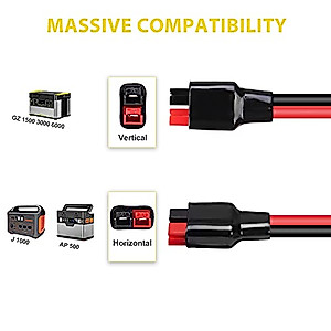 BougeRV 2.2Feet 10AWG Solar Connector to ADS Adapter, Compatible with ADS PowerPole Port, Solar Panel Conversion Adapter Cable for Portable Solar Power Station, RV
