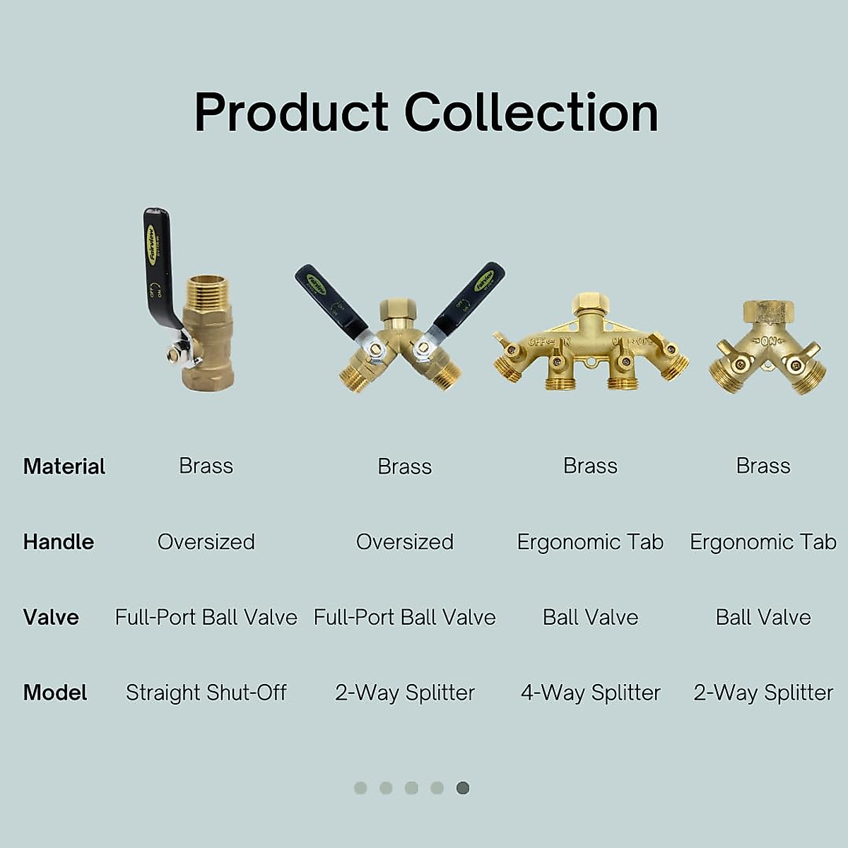 Fairview Heavy Duty Brass Garden Hose Splitter with HEX Connector (404-WV)