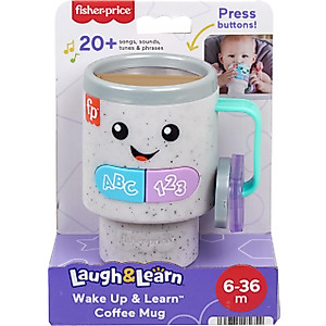 Fisher-Price Baby & Toddler Toy Laugh & Learn Wake Up & Learn Coffee Mug with Lights Music & Learning for Infants Ages 6+ Months