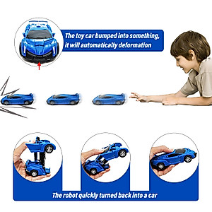 CDDZSW 4 Pack 3-5 Years Old Boys Toddler Pull Back Transforming Toy Cars, Pull Back Truck Toys for Boys and Girls, Birthday Gifts for Boys and Girls Over 3 Years Old