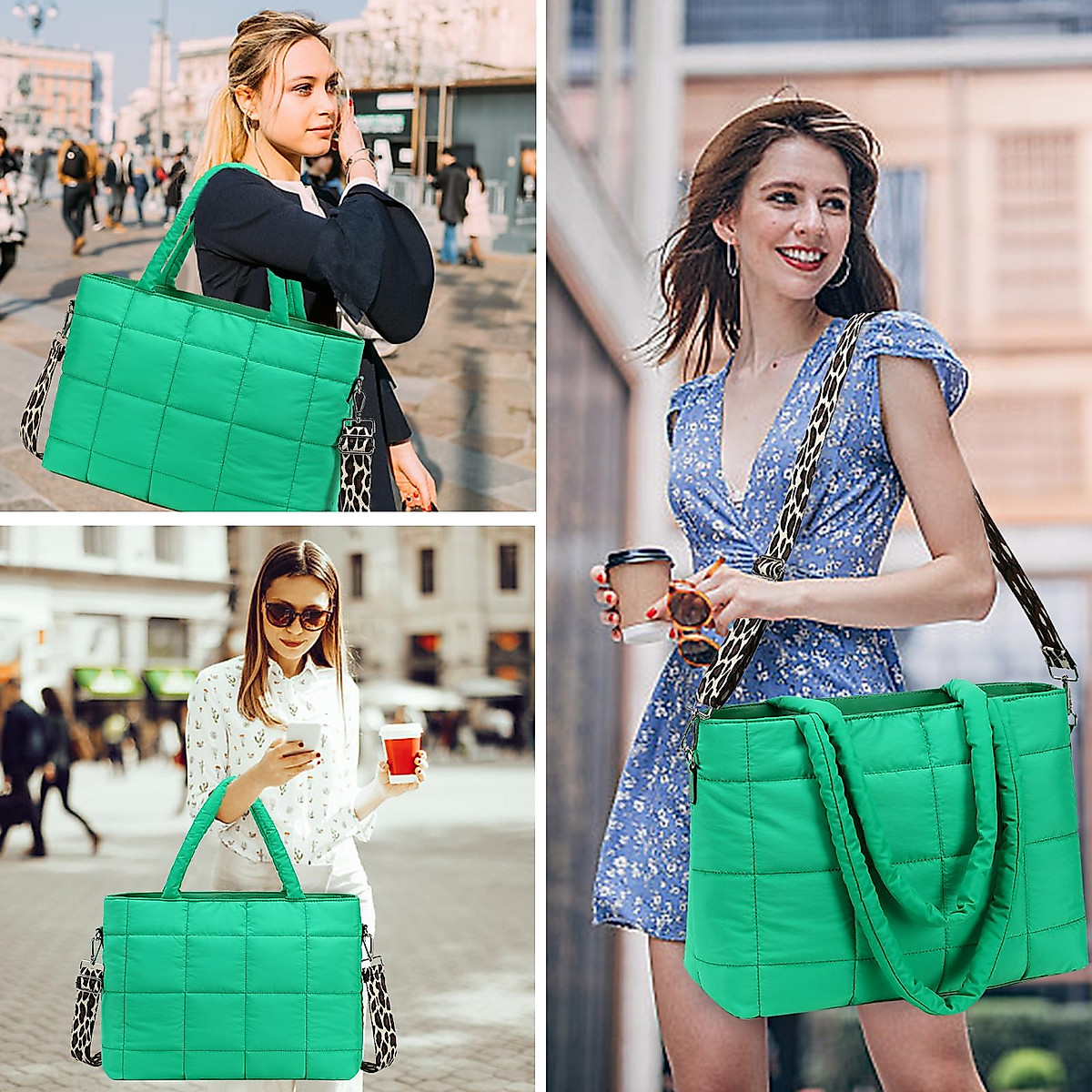 LEDAOU Women's Tote Bag with Zipper - Crossbody, Shoulder, Hobo & Messenger Bag Styles