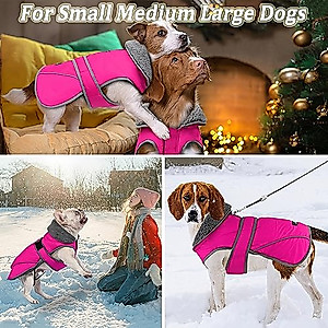 Dogcheer Dog Coat, Christmas Dog Winter Jacket Puppy Cold Weather Coats with Thick Padded, Reflective Dog Sweater Waterproof Windproof Pet Warm Vest Clothes for Small Medium Large Dogs
