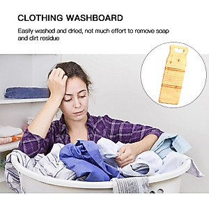 awagas 20"x7" Natural Bamboo Washboard Laundry Washboard Hand Washing Board,Washing Clothes Board Old Fashioned Hand Wash Board for Shirts Underwear Clean Home Laundry Supplies-(M)