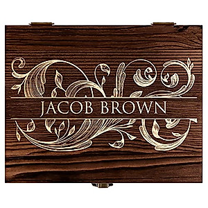 Maverton Whisky Stones and 2 Engraved Glasses for Man - Set of 8 Stones in Customized Box for Birthday - Chilling Stones for Gentleman - Personalized Whiskey Set for him - Name