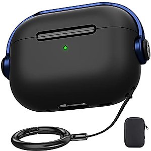 Maxjoy for AirPods Pro 2nd Generation Case Cover, AirPods Pro 2/Pro Creative Headset Earphone Protective Case with Secure Lock & Keychain Compatible with Apple Airpods Pro 2 2023 2022/Pro 2019, Blue