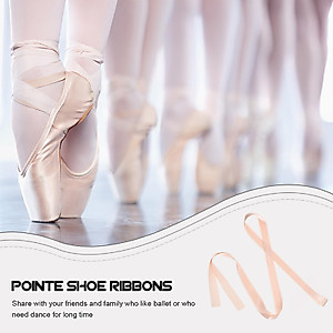 LIFKOME 2 Pack Pink Satin Ribbon 94Inch Ballet Pointe Shoe Satin Ribbon Ballet Flats Shoes Ribbon Yoga Shoes Strap Ribbon Satin Pink Shoes Elastic Shoes Laces for Women Girl