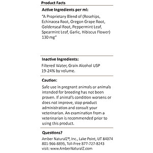 Amber NaturalZ ProTummy Stomach Comfort Herbal Blend for Dogs, Bird, Guinea Pigs, and Rabbits | Herbal Supplement for Occasional Upset Stomach | 1 Fluid Ounce Glass Bottle | Manufactured in The USA