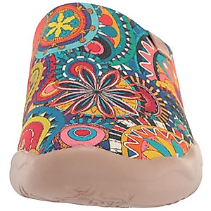 UIN Women's Travel Slipper Lightweight Home Slip Ons Walking Casual Art Painted Travel Holiday Shoes Blossom (9)