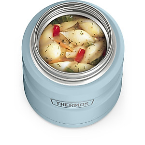 THERMOS Stainless King Vacuum-Insulated Food Jar with Spoon, 16 Ounce, Matte Powder Blue
