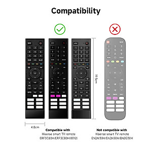 Silicone Hisense Remote Cover Compatible with Hisense Smart TV Remote ERF3C80H,2AVIGBR0001,25780-2AVIGBR0001,Skin-Friendly Case for A4H Series Android TV Remote Anti-Lost with Lanyard(Black)