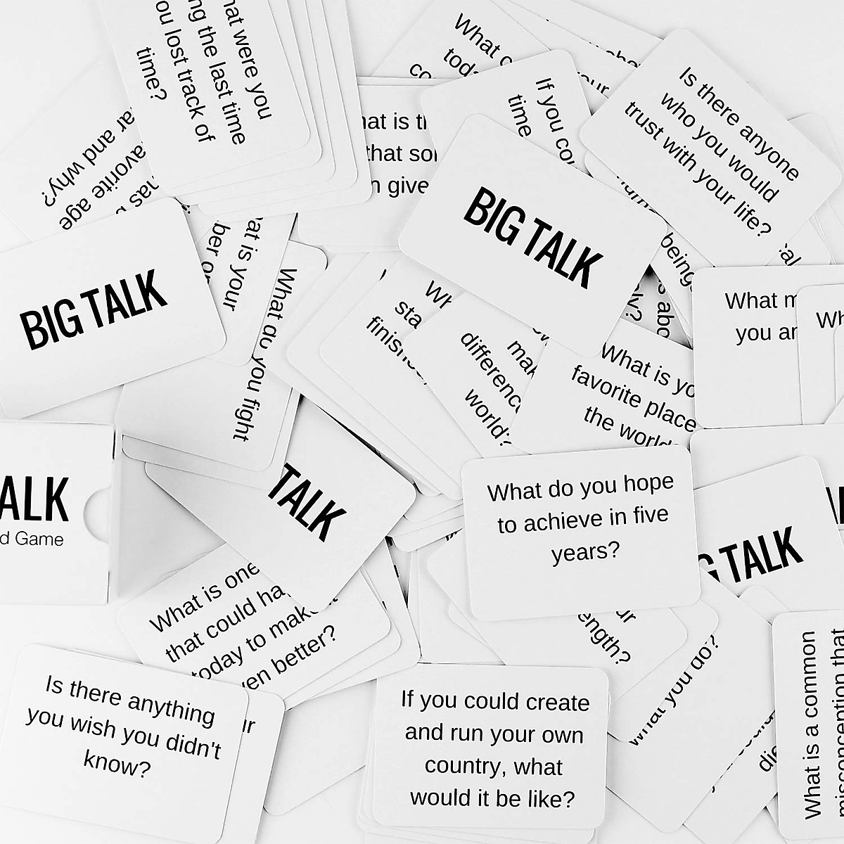 BIG TALK Question Card Game: Skip Small Talk, Make Meaningful Connections - Unique Conversation Starters, Fun Party Icebreaker Activity, Useful Networking, Educational, and Therapy Tool - 88 questions