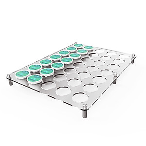 moonoom Coffee Pod Drawer Organizer,K cup Drawer Organizer, Acrylic Coffee Pod Holder,Coffee Pods Tray Drawer Insert for Office,Home or Kitchen (35 Holes)