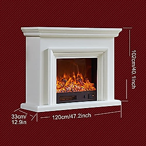 Elestric Fireplace with Mantel TV Stand Freestanding Fireplace Heater with Realistic & Adjustable Flames Entertainment Center Rustic Console Table Great for Living Room