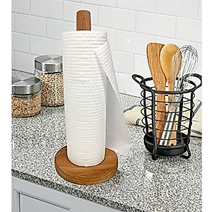 Yistao Wood Paper Towel Holder, Wooden Paper Towel Holder Countertop Standing Paper Towel Organizer Roll Dispenser for Kitchen Countertop & Dining Table