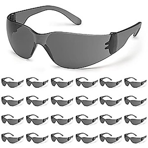 ATERET 12 Pairs Safety Glasses, Scratch and Impact Resistant, Polycarbonate ANSI Z87.1 Lens, Protective Eyewear for Lab, Industrial, Carpentry, Shooting (Grey)