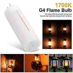 6-Pack G4 LED Flame Effect Light Bulb 3W DC 12V 220 Lumen ,Flame Light Bulbs , Fire Light Bulb,Flicker LED Flaming Bulb