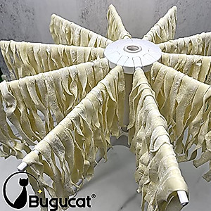 Bugucat Pasta Drying Rack Noodle Stand with 10 Bar Handles Collapsible,Spaghetti Drying Rack,Spaghetti Household Noodle Dryer for Homemade Fresh Spaghetti, Easy Storage and Quickly Set Up