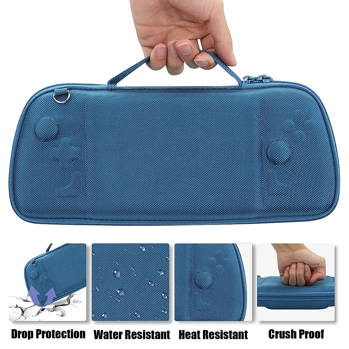 Aenllosi Hard Travel Case for Hori Nintendo Switch Split Pad Pro Handheld Controller-Blue(Only Case)