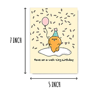Have An A-Meh-Zing Birthday - Funny Birthday Card - Gudetama Card - Lazy Egg - Birthday Card - Cute Egg Card - Egg Birthday Card - Cute Birthday Card