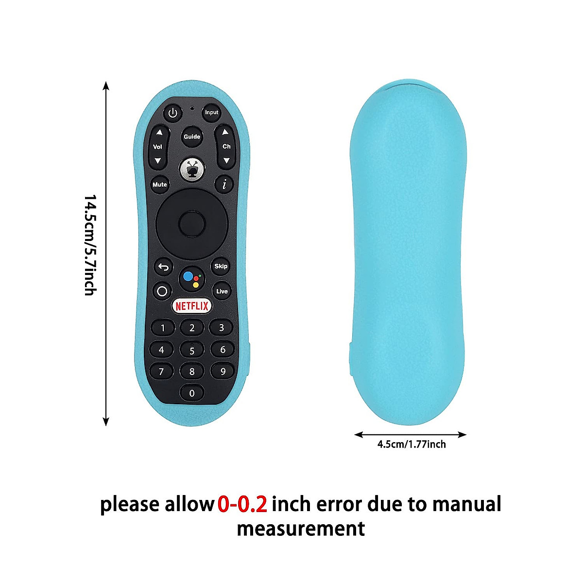 TiVo Stream 4K Remote Case - Silicone, Shockproof, Washable, Glow in Dark Blue