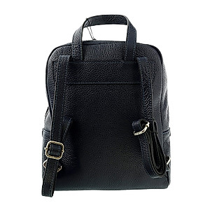 Pierre Cardin Navy Blue Leather Classic Medium Fashion Backpack for womens