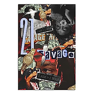 Album Cover Poster 21 Savage Poster I AM I WAS Art Wall Canvas Pictures for Modern Room Decor Prints Unframed 12" x 18"