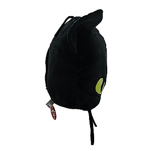 Miraculous Ladybug - Huggie Hideaway Plagg, 16.5-inch Black Plush Pillow, Super Cute Soft Stuffed Toy for Kids with Large Zipper Secret Pocket in The Back (Wyncor)