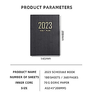 GuaziV Planner 2023-2024, Monthly & Weekly & Daily Planner to Increase Productivity, A5 Day Business Work Planners for Men Women (Black)