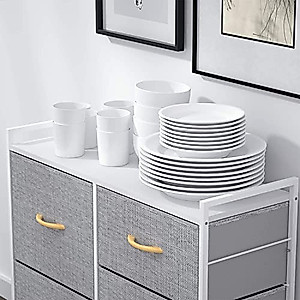 ROMOON Dresser Organizer with 5 Drawers, Fabric Dresser Tower for Bedroom, Hallway, Entryway, Closets - Gray