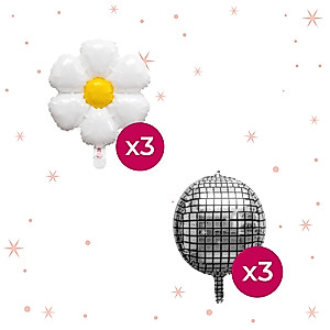 Let's Boogie Groovy Party Decorations Kit [95 Piece Set]- 70s Party Decorations, Hippie Party Decorations All-in-One Kit, Groovy Decor for Retro Birthday, Flower Power Party Decorations