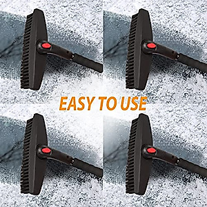 Zone Tech Snow Shovel Brush Kit 3-in-1 Replaceable Heads and Ice Scraper - Portable Snow Removal Shovel, Ice Scraper Emergency Collapsible Design, Easy Assemble and Use